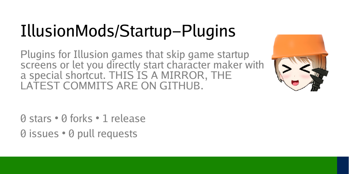 IllusionMods/Startup-Plugins: Plugins for Illusion games that skip game startup screens or let ...